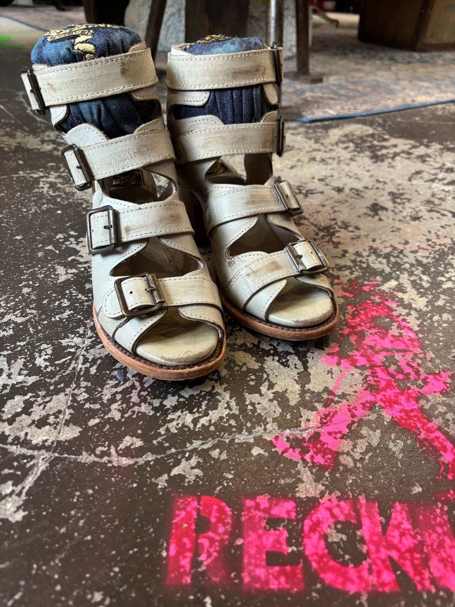 Freebird Open Toe Multi Buckle Ankle Shoes - Boho Edgy Booties ...