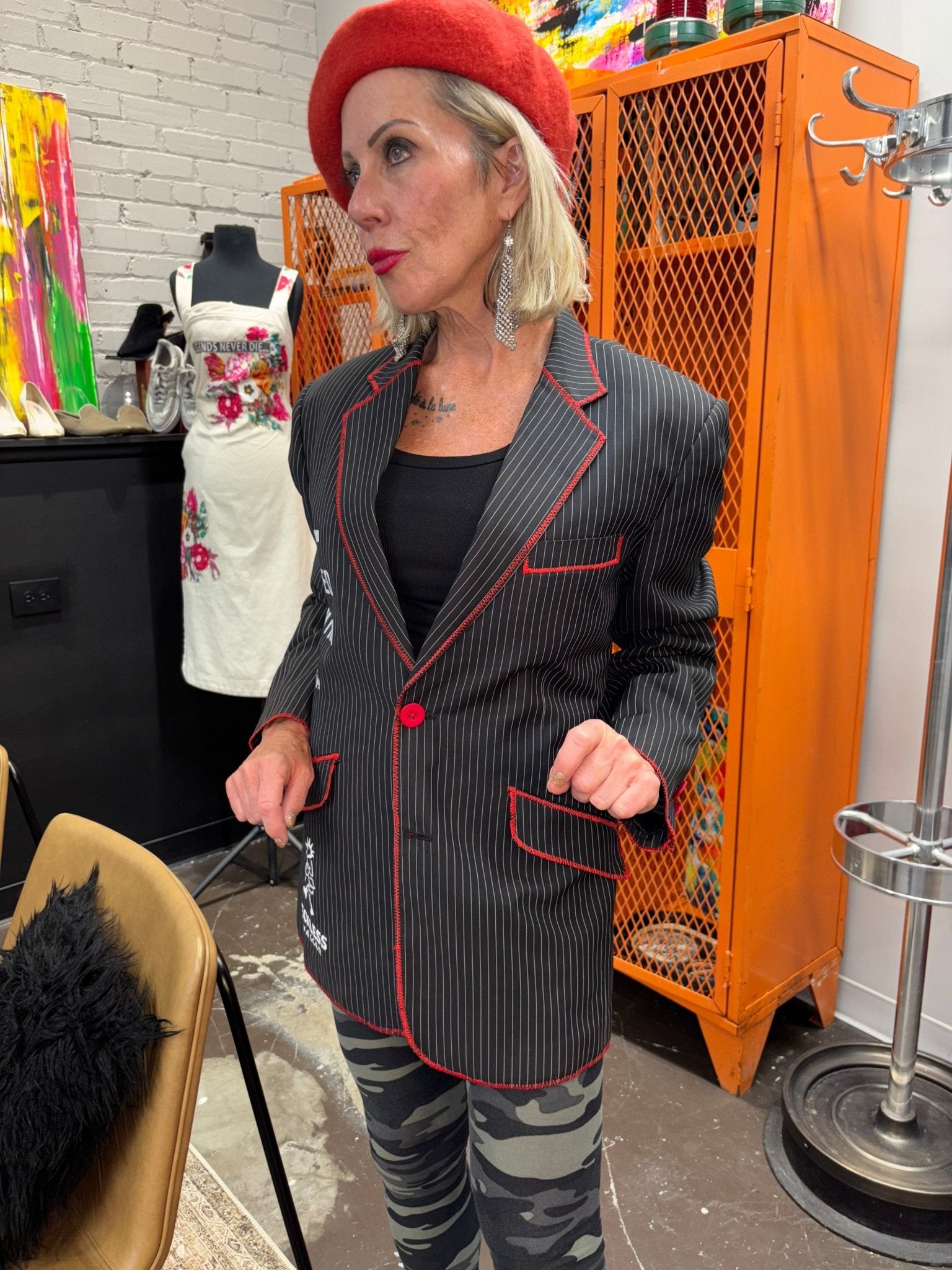 Limited Edition Pinstripe Blazer Red Edging | Sophisticated Rebel ...